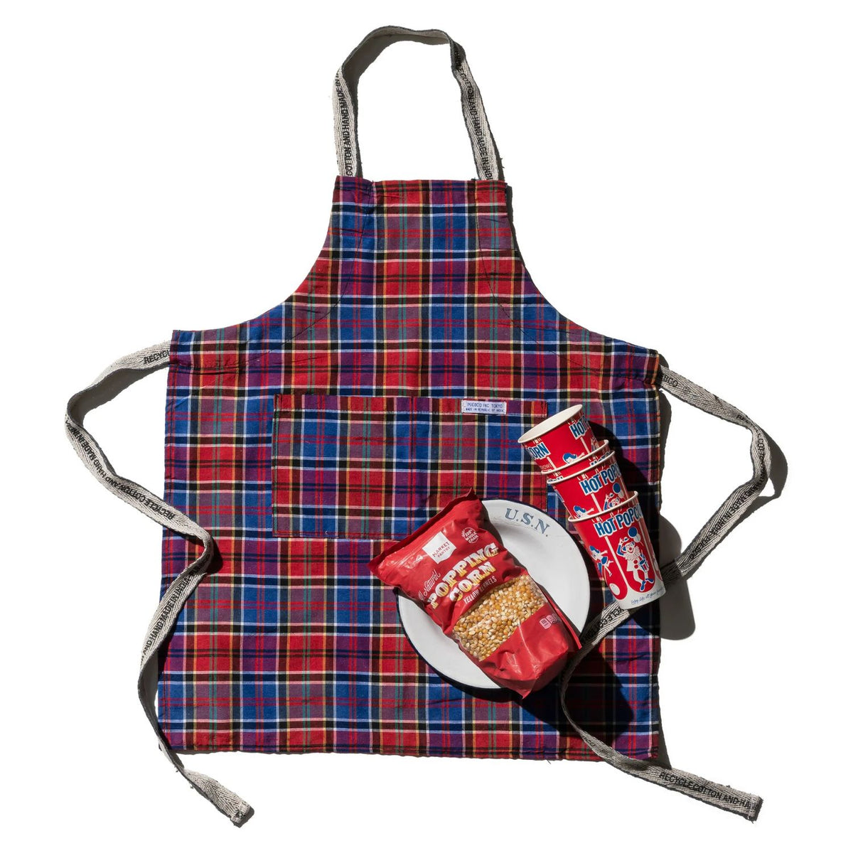 Recycle Cotton Check Apron - Red X Blue – Drake General Store